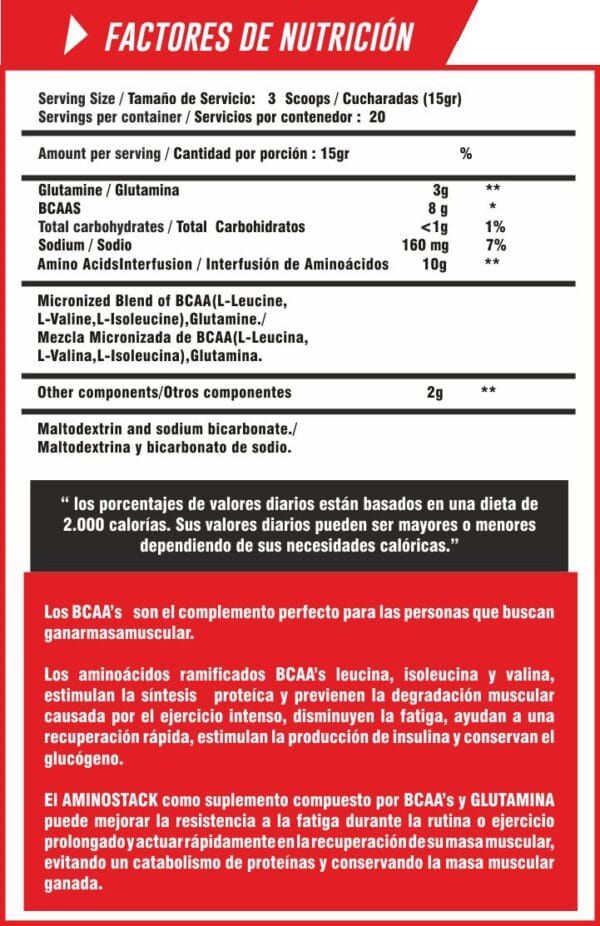 Amino Stack (300 g / 20 Servicios)