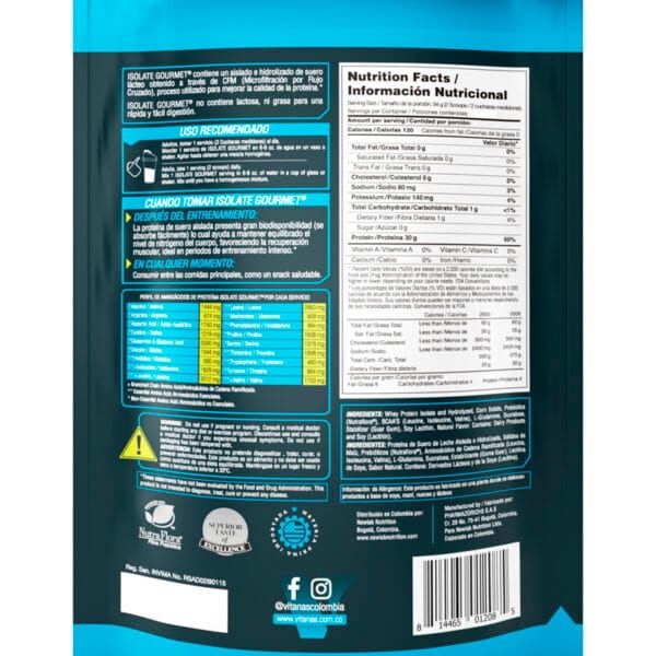 Isolate Gourmet Proteina Limpia Al Mejor Precio Nutricion Online